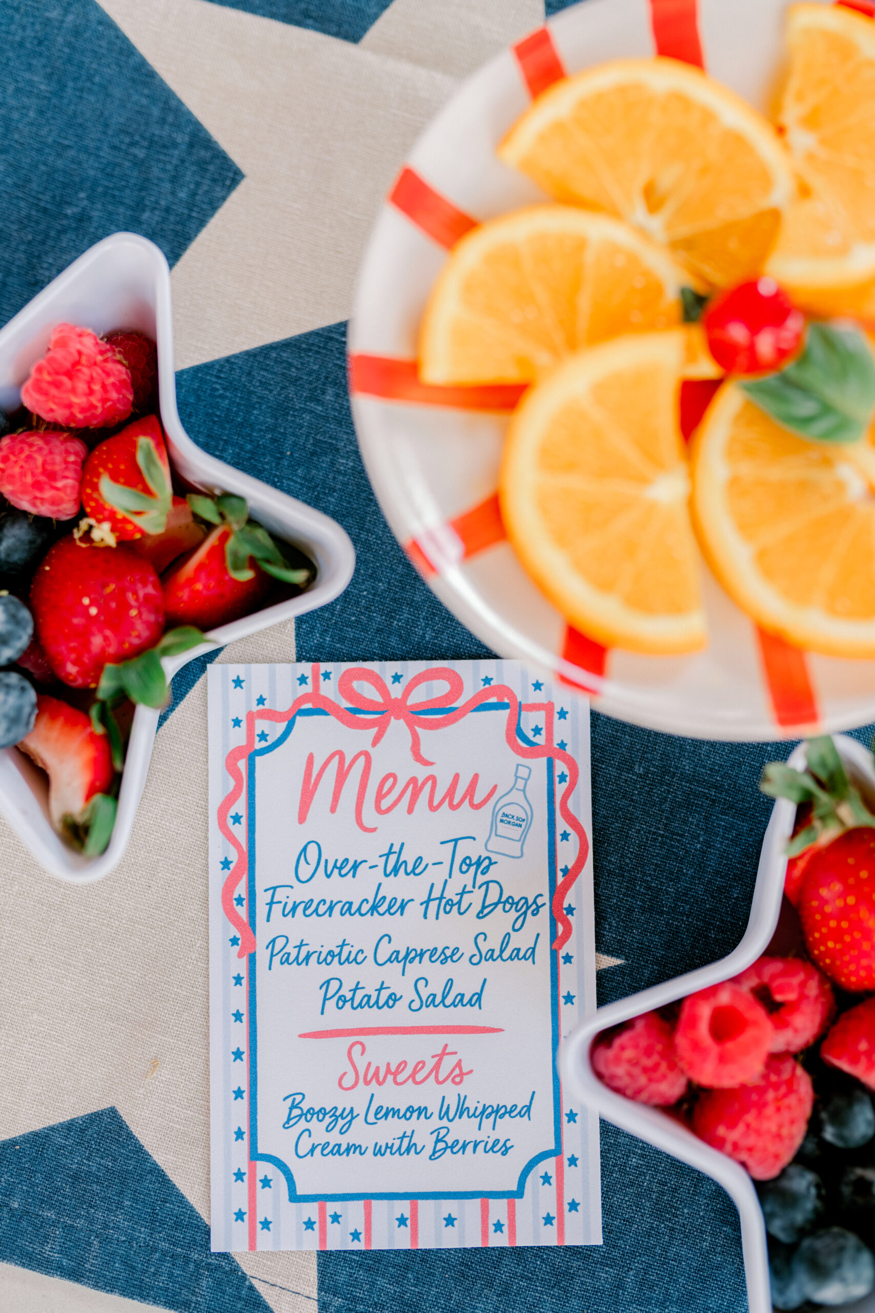 Stars, Stripes, and Sips Party Menu | Jackson Morgan Southern