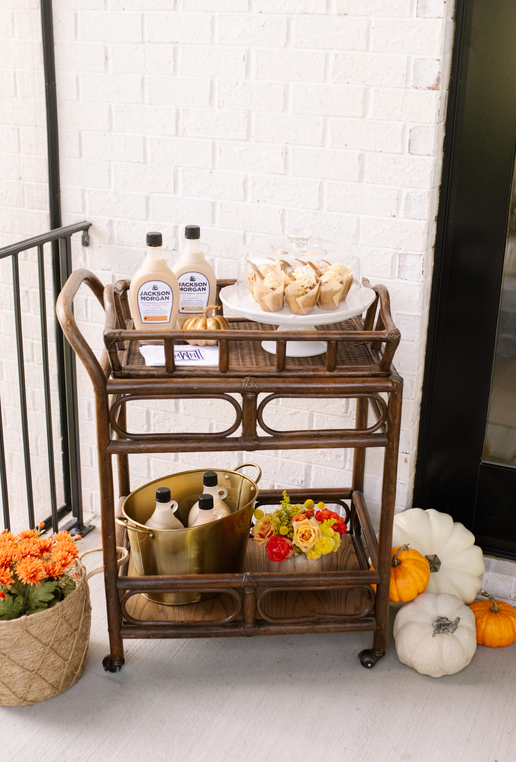 Green Gingham Fall Bar Cart | Jackson Morgan Southern